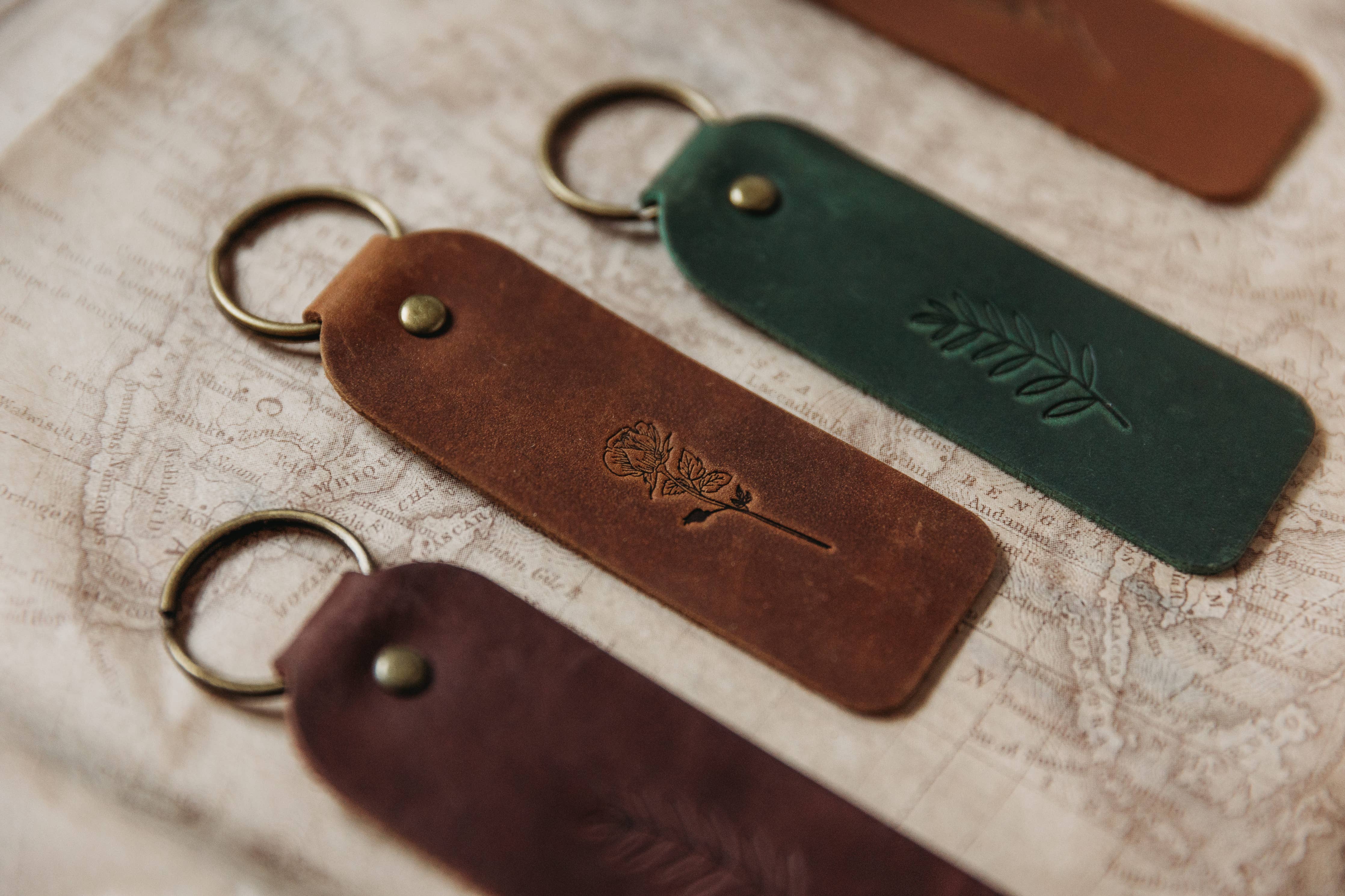 Botanical Leather Keychain – Sunday's Company